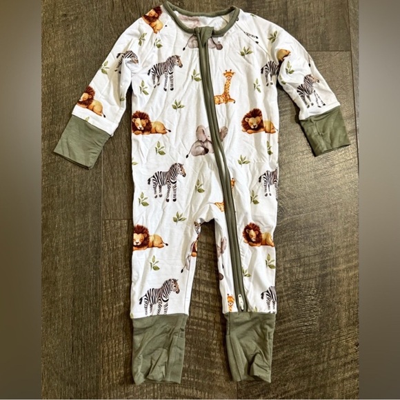 Little Sleepies | One Pieces | Zoo Animal Bamboo Zipper Sleepie 69m ...
